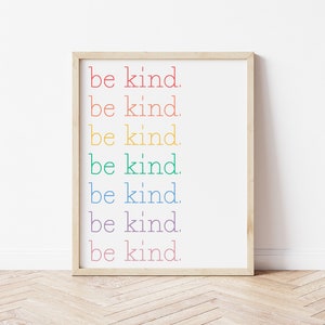 Be Kind Sign, Rainbow Bedroom Decor, Be Kind Wall Art, Rainbow Wall Art ...