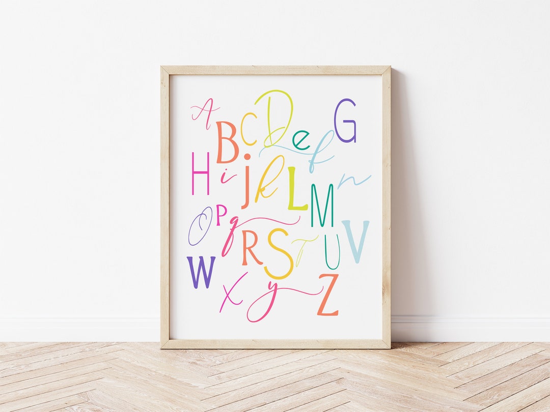 Rainbow Abc's, Little Kids Room Decor, Nursery Decor, Digital Print ...