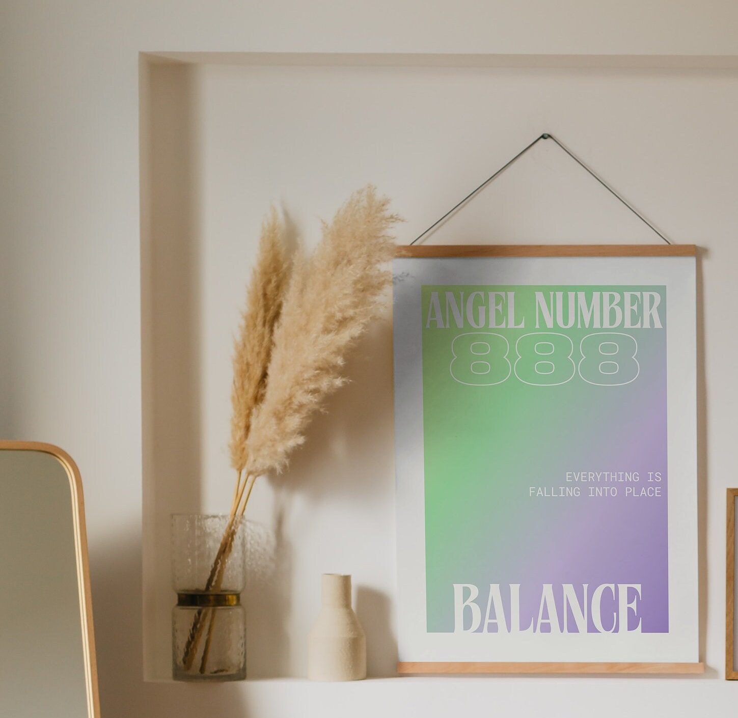 888 Angel Numbers Wall Art Poster / Gradient Wall Art Print, Gradient ...