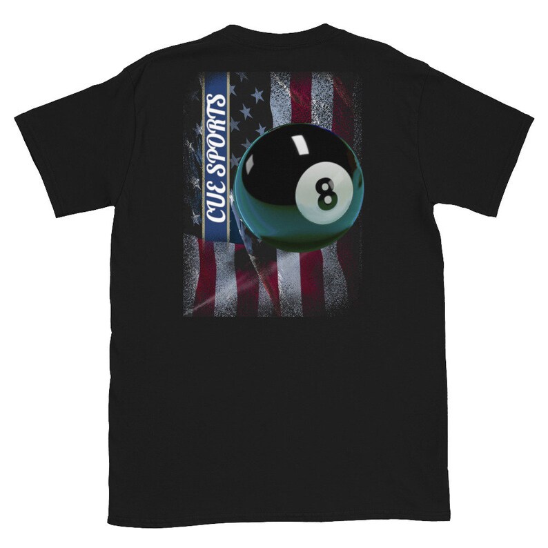 American Flag Patriotic Eight Ball Pool Billiards Mens Women's Short ...