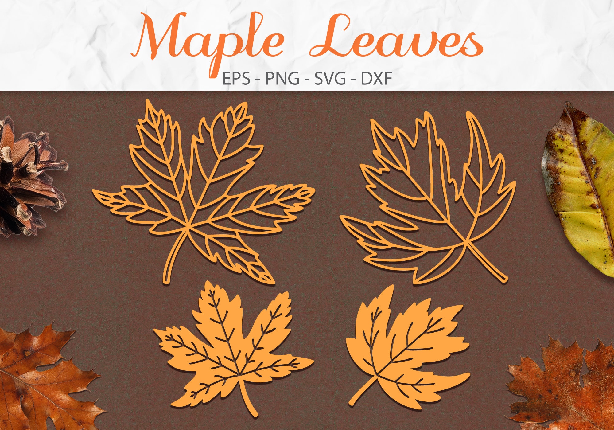 Maple Leaves svg png dxf eps Autumn Maple Leaf Paper Cut | Etsy