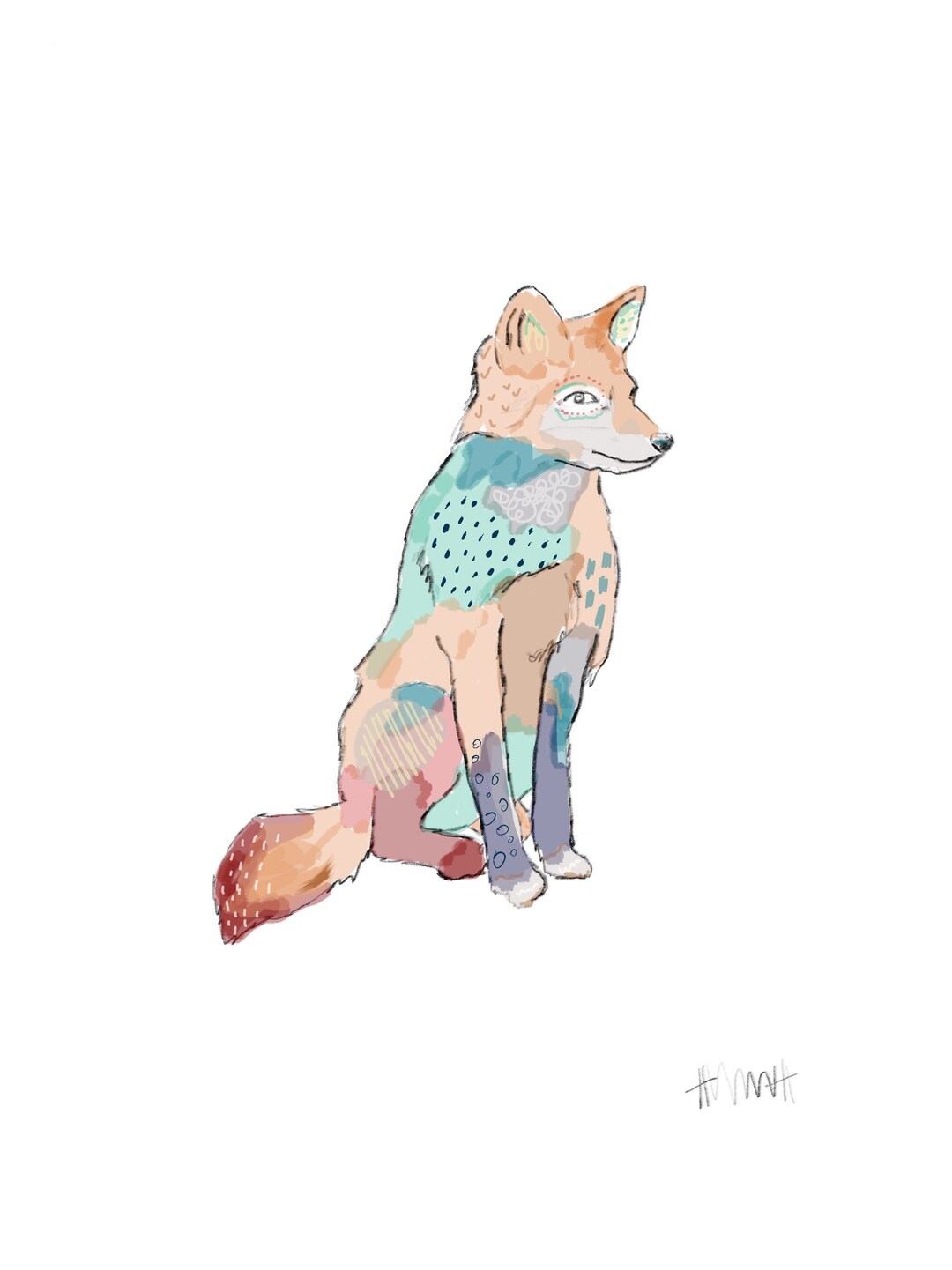Funky Fox Downloadable Print - Etsy