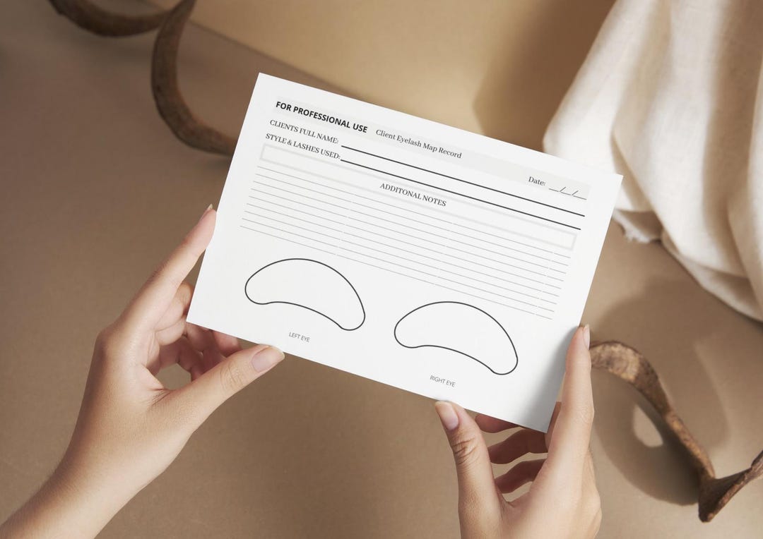 Lash Map Record Card | Eyelash Extension Client Record Sheet | Digital ...