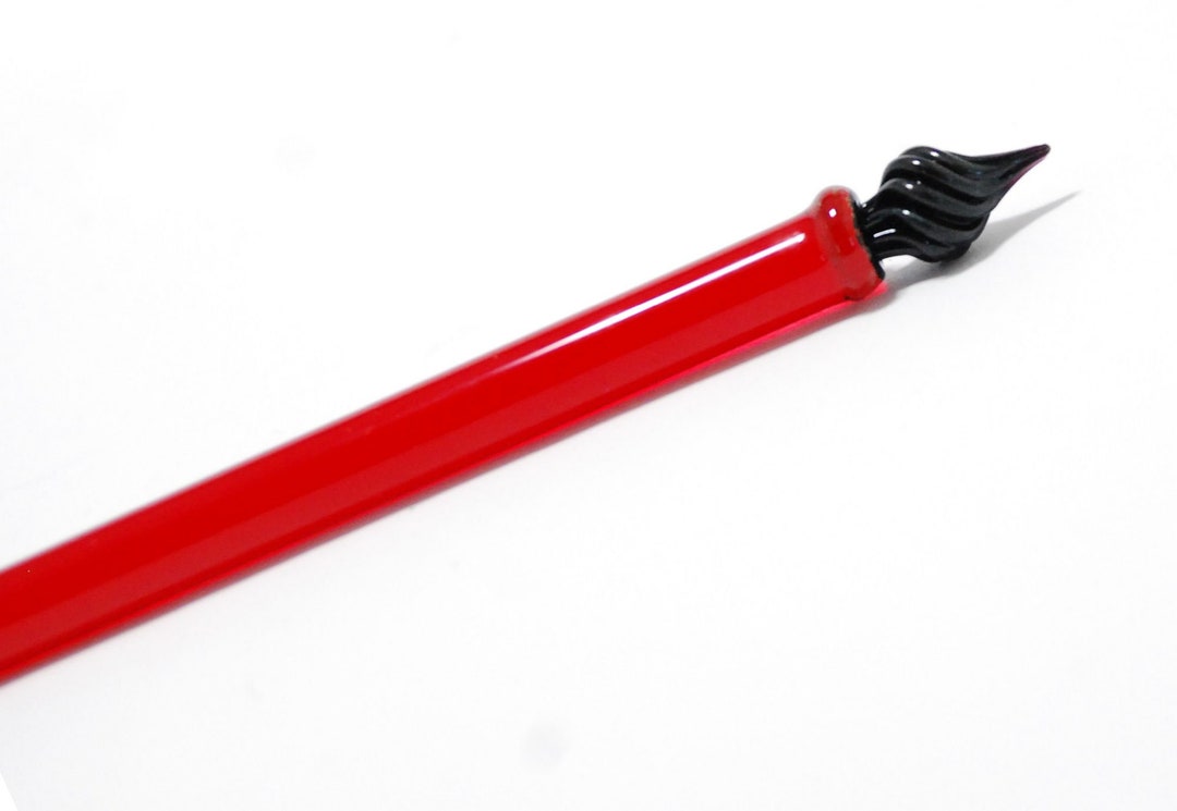 Glass Nib, Ink Pen, Nib, With Repair Guarantee, Red With Black Lace - Etsy