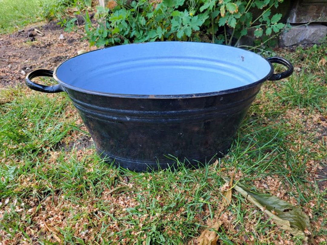 Enamel Tub Enamel Tub Wash Tub, Black - Etsy