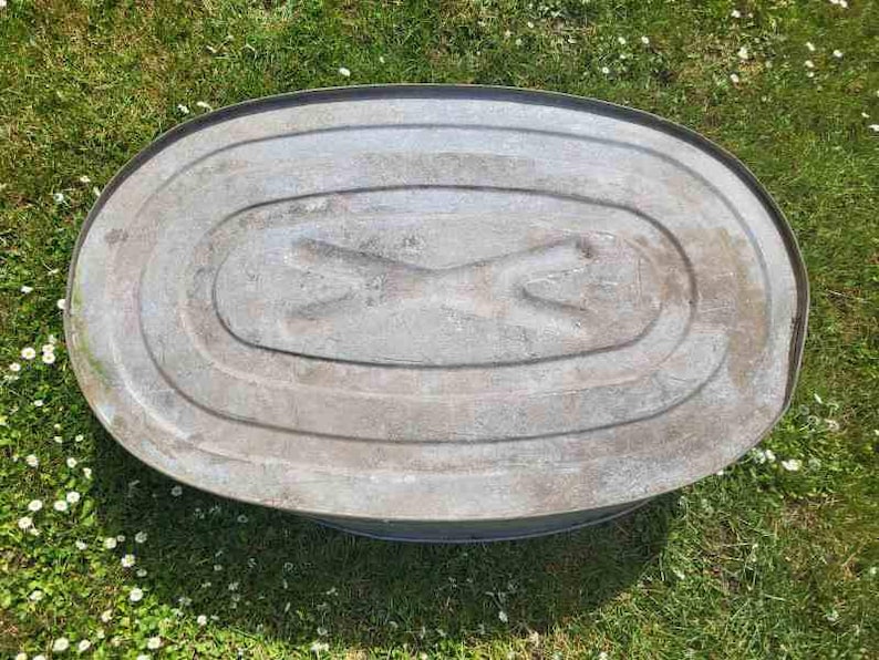Alte XXL Zinkwanne mit Ablauf / Abfluss, Wanne Badewanne, Waschwanne ...
