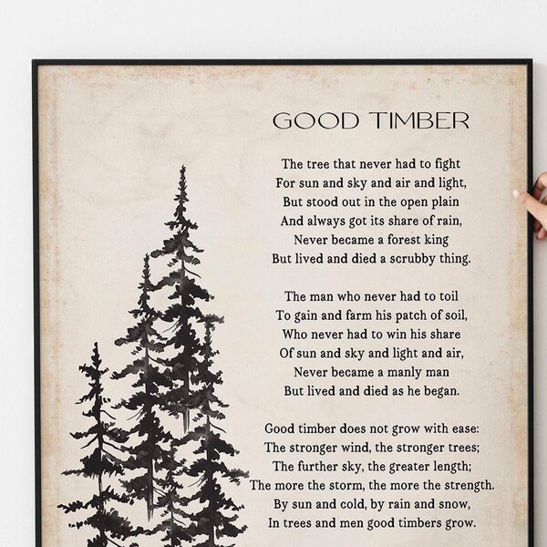 Good Timber Poem - Etsy