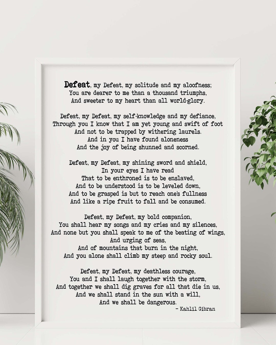 Kahlil Gibran Print. Defeat Poem - Etsy