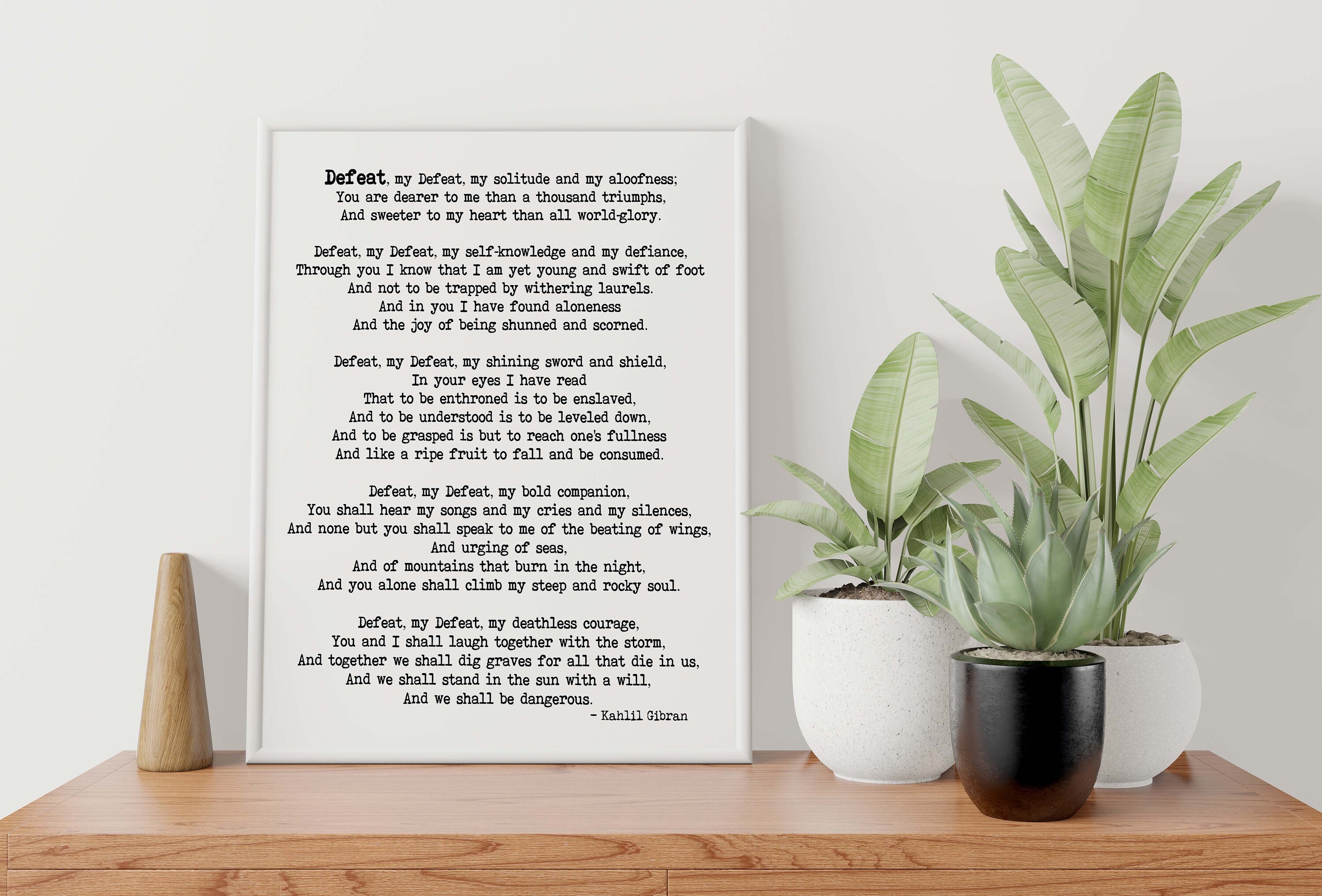 Kahlil Gibran Print. Defeat Poem Print - Etsy New Zealand