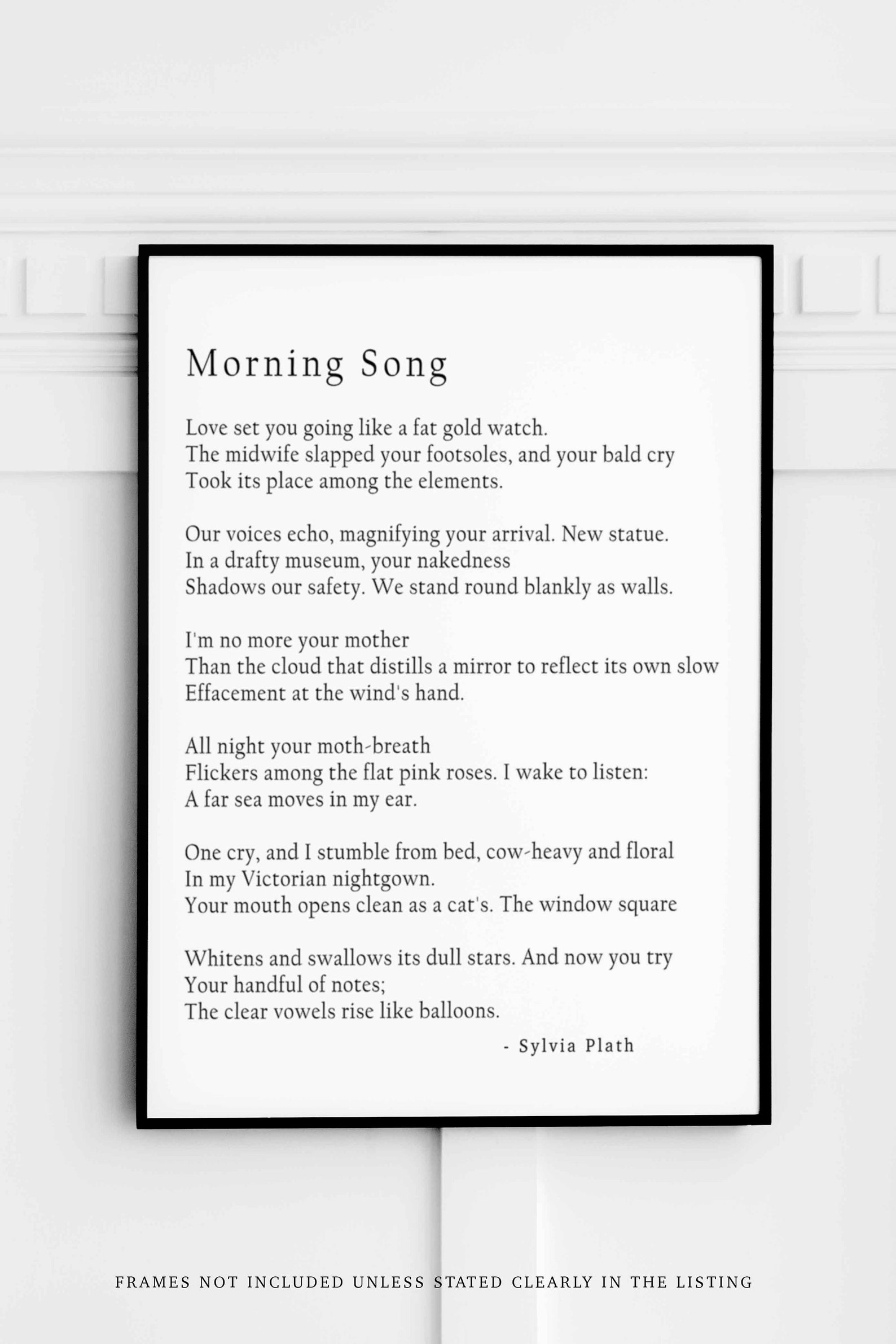 Morning Song Poem by Sylvia Plath Poetry Print Library Art - Etsy