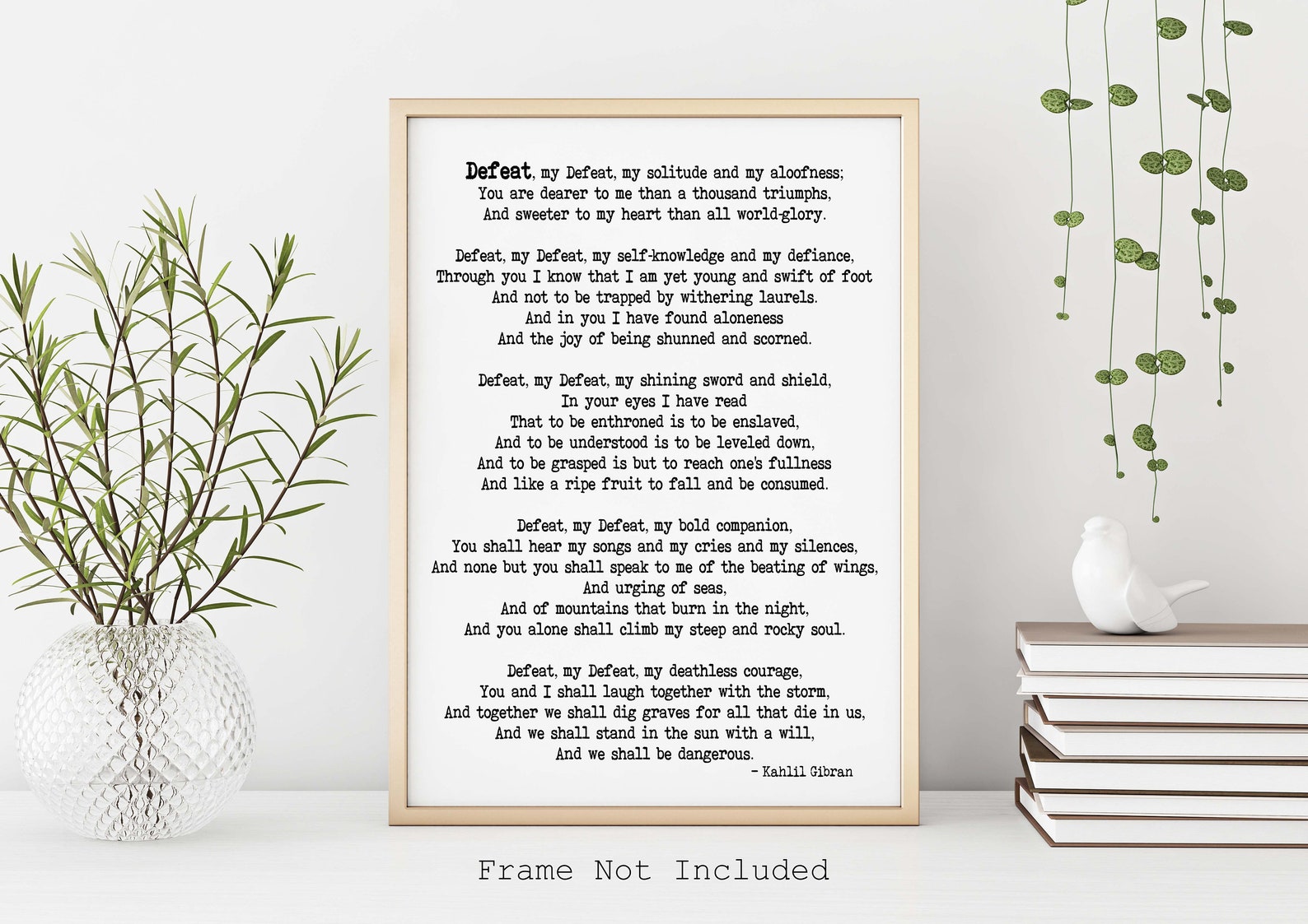 Kahlil Gibran Print. Defeat poem Print | Etsy