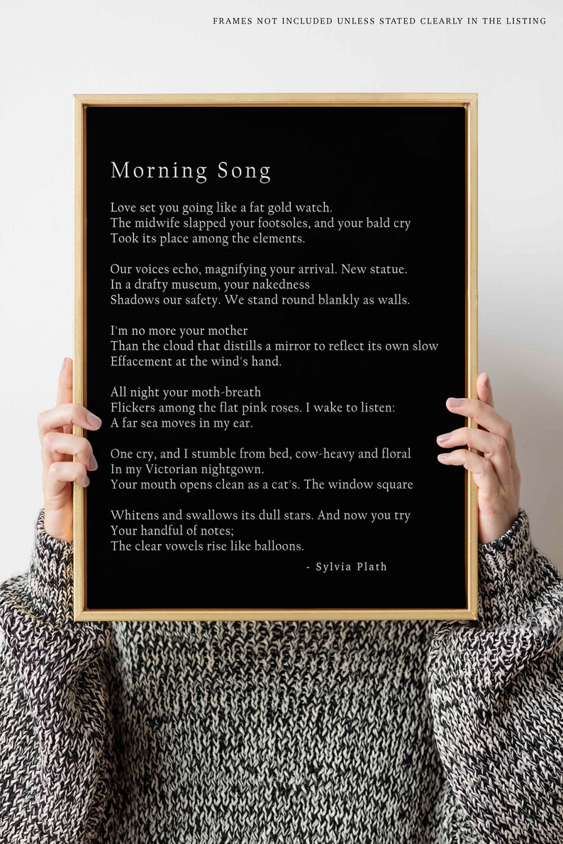 Morning Song Poem by Sylvia Plath Poetry Print Library Art - Etsy
