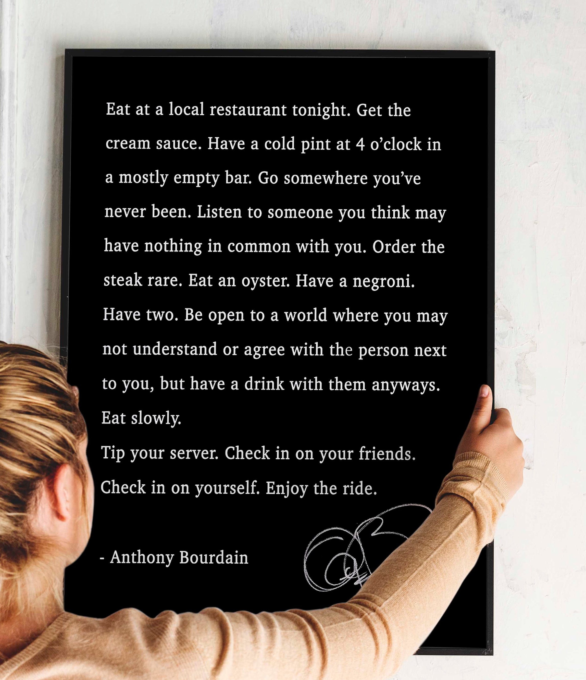 Anthony Bourdain Quote Print Eat at a Local Restaurant - Etsy