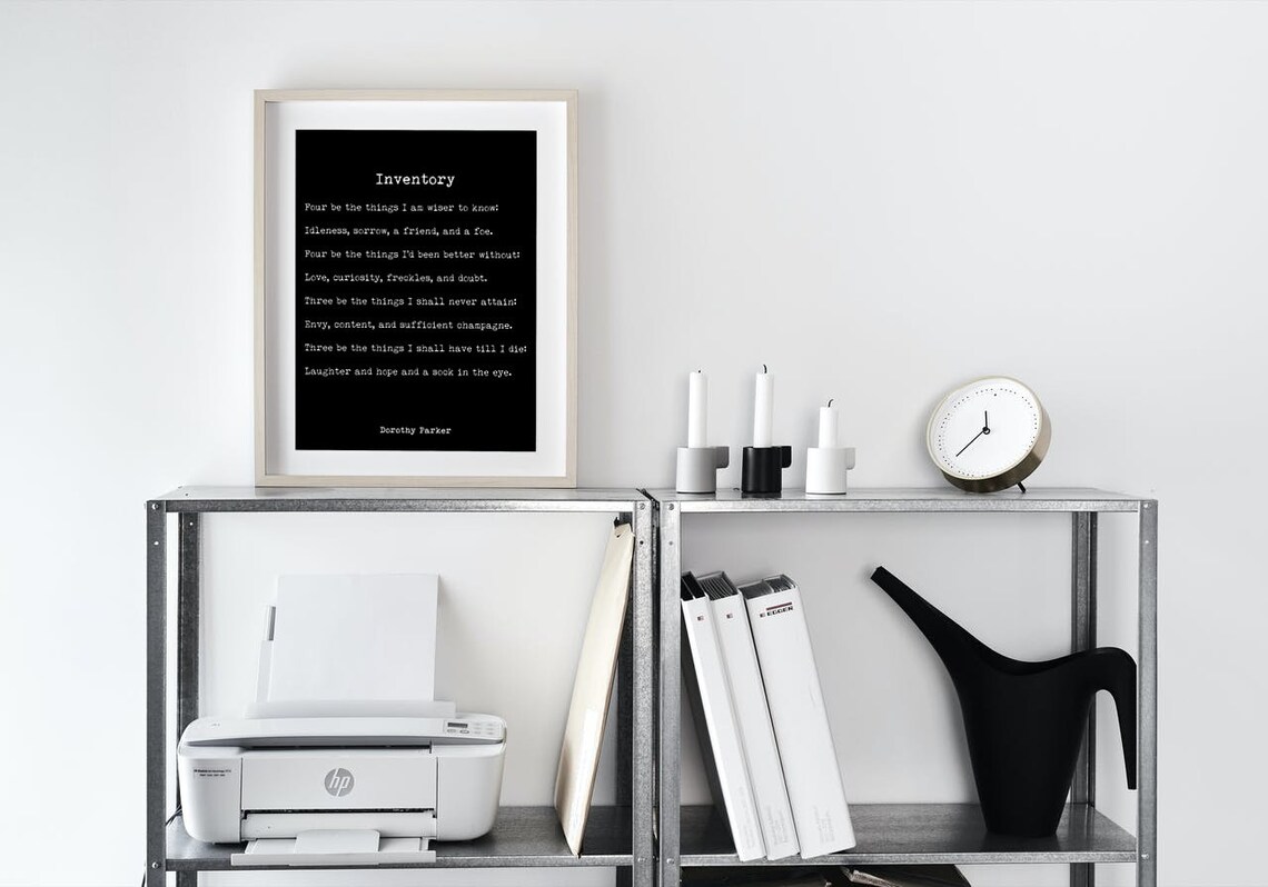 Dorothy Parker Poem Print. Dorothy Parker Inventory Poem - Etsy Australia