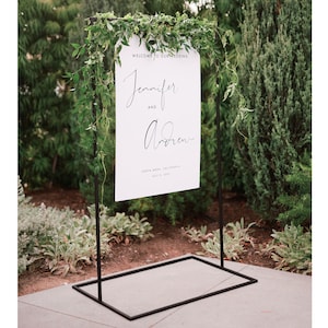 Sign Stand Welcome 5'x3' - Black Signage Stand - Wedding Sign Stand ...