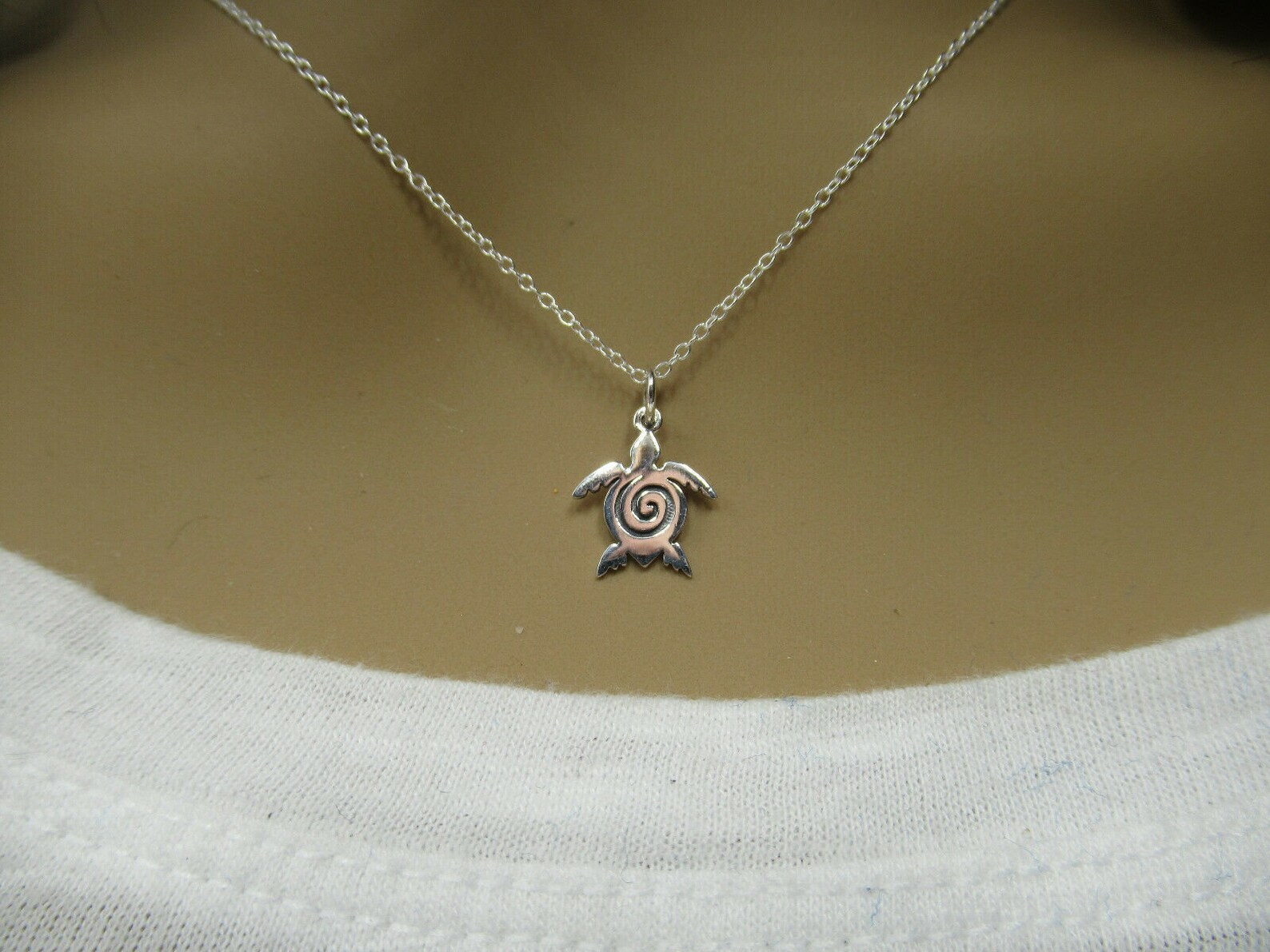 Spiral Shell Sea Turtle Necklace 925 Sterling Silver Beach - Etsy