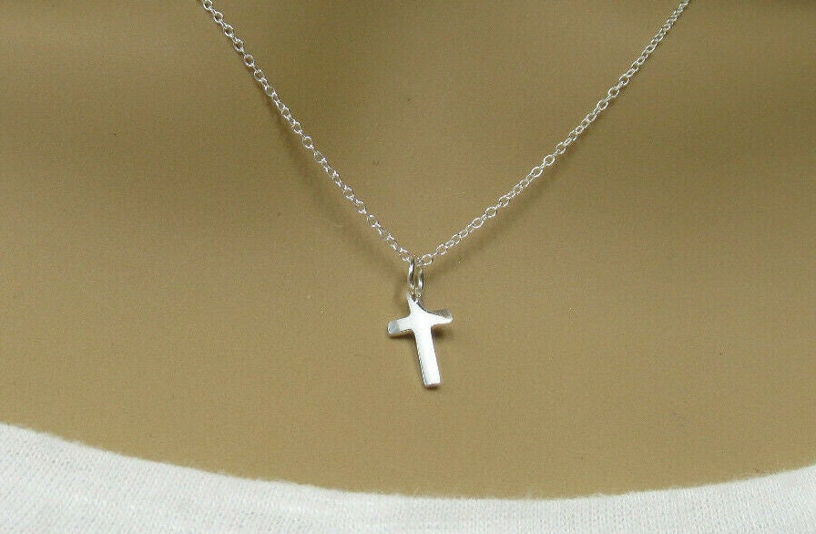 Simple Cross Necklace 925 Sterling Silver Pendant Easter | Etsy