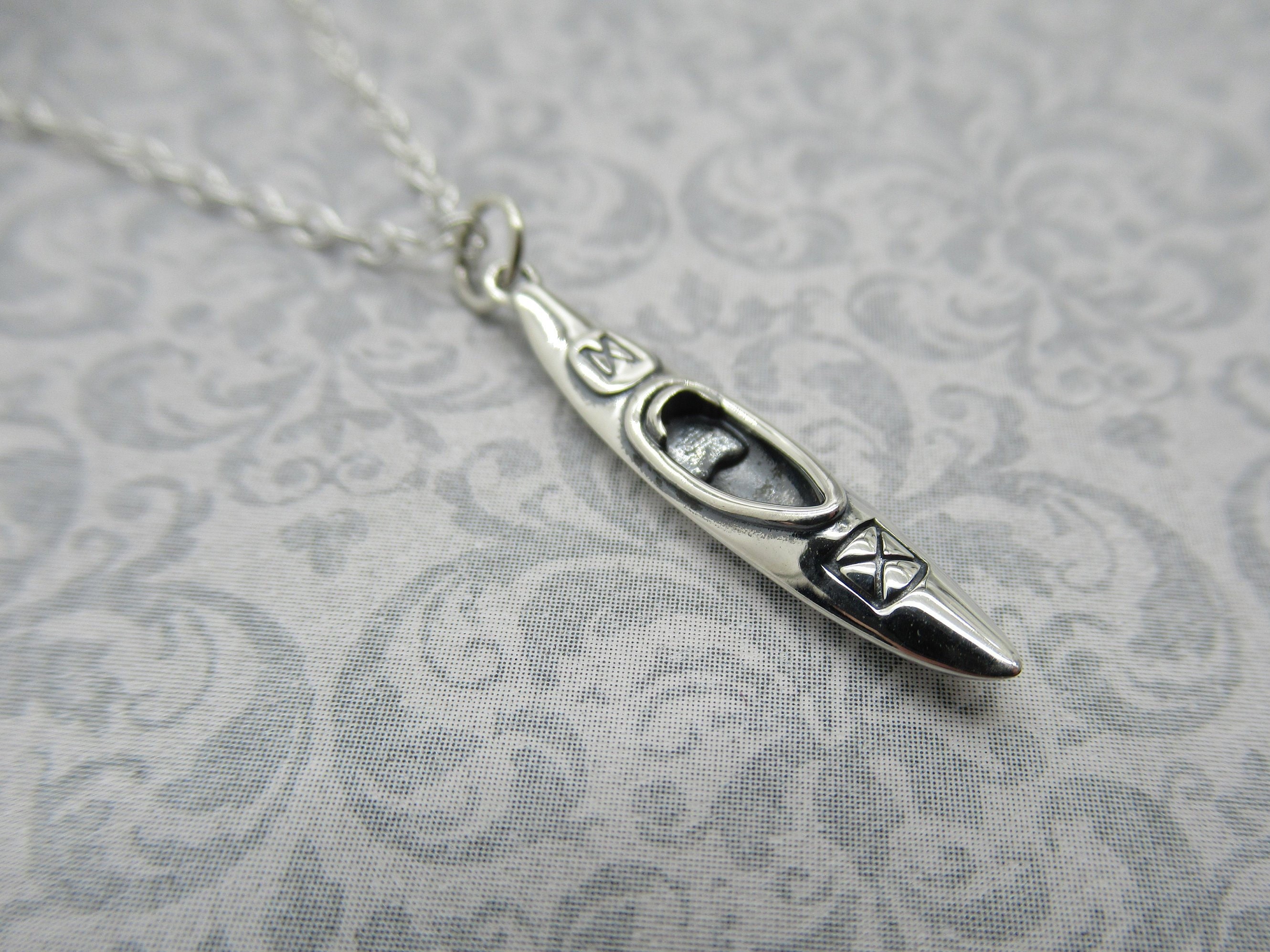 Kayak Necklace 925 Sterling Silver Hiking Camping Canoe | Etsy