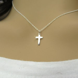 Simple Cross Necklace 925 Sterling Silver Pendant Easter - Etsy