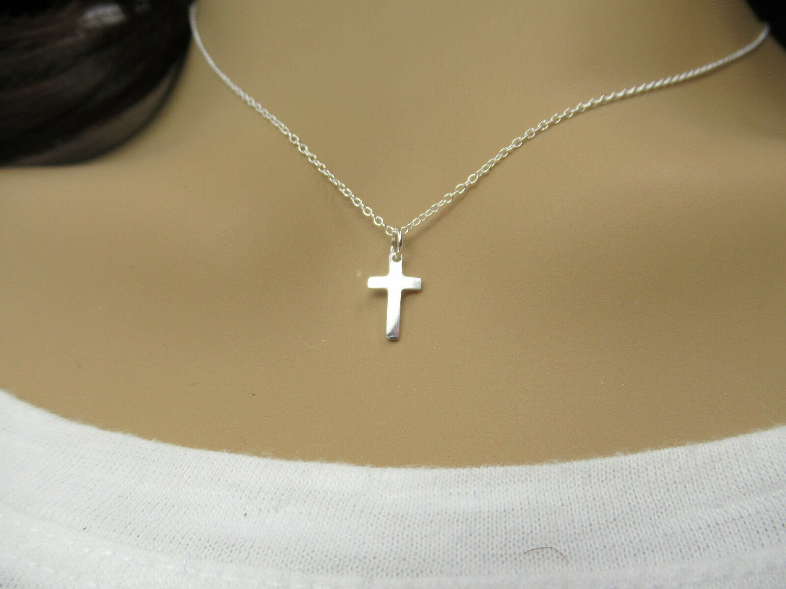 Simple Cross Necklace 925 Sterling Silver Pendant Easter | Etsy