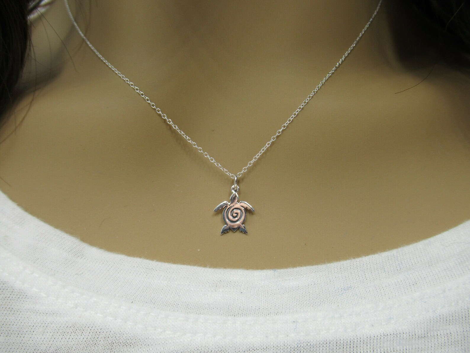 Spiral Shell Sea Turtle Necklace 925 Sterling Silver Beach - Etsy