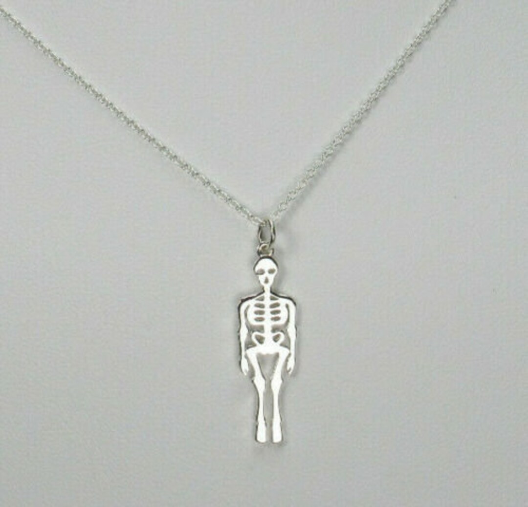 Skeleton Pendant 925 Sterling Silver Biker Chic Goth Gothic Halloween ...