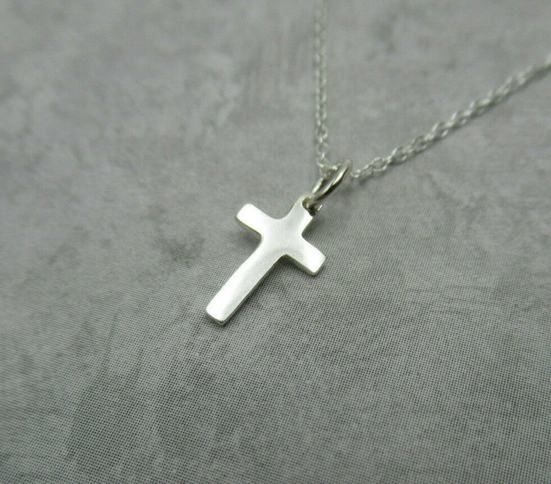 Simple Cross Necklace 925 Sterling Silver Pendant Easter - Etsy