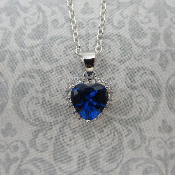 Blue Heart Necklace - Etsy