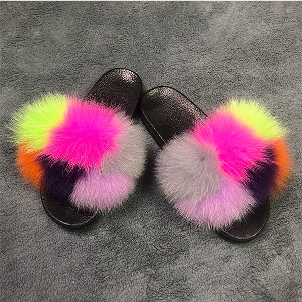 Fur Slides for Women - Etsy