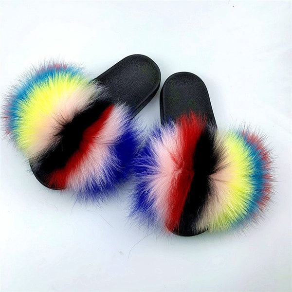 Fur Slides - Etsy