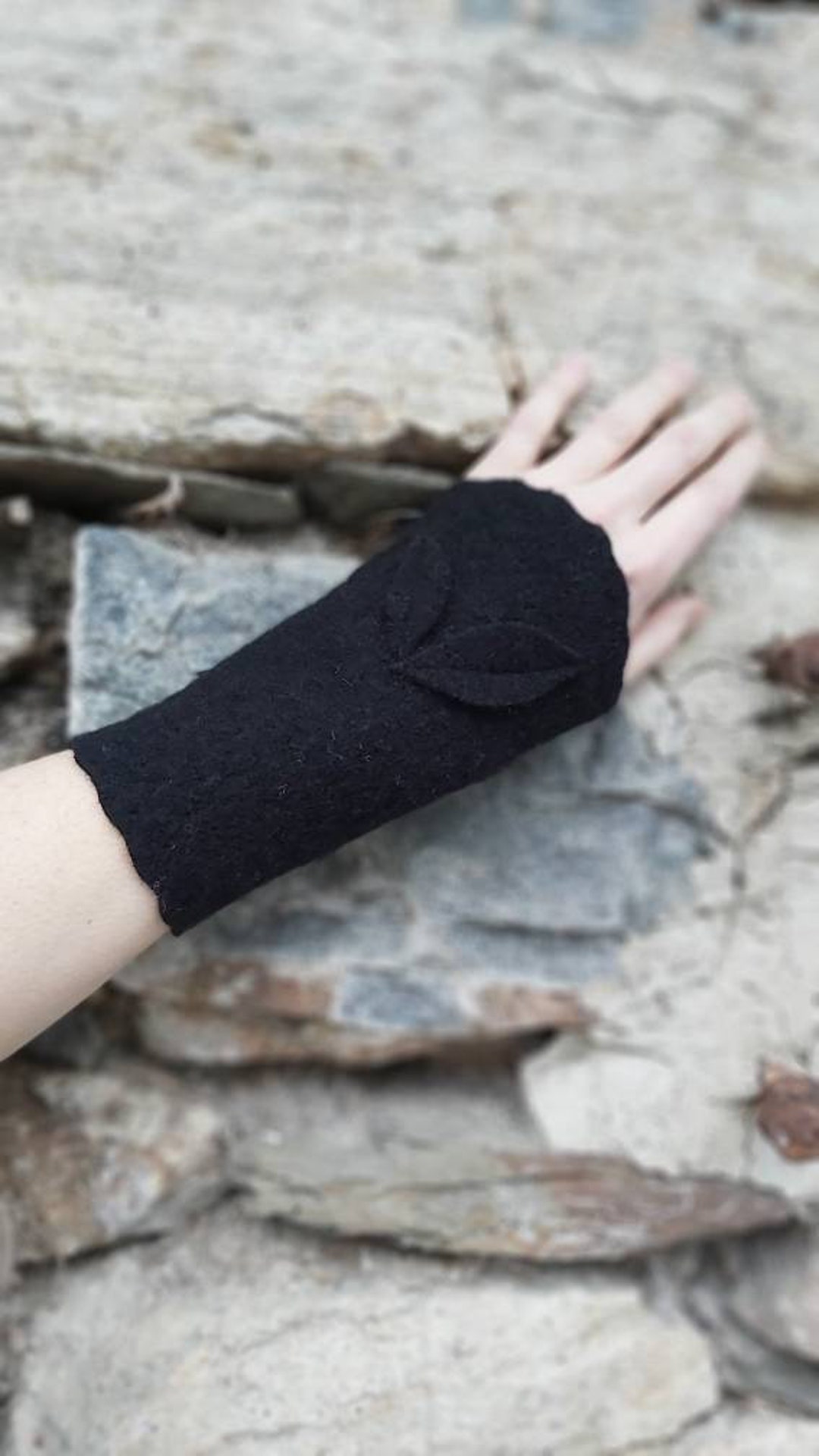 Hand Cuffs Made of Pure Sheep's Wool in Black, Arm Cuffs, Cuffs ...