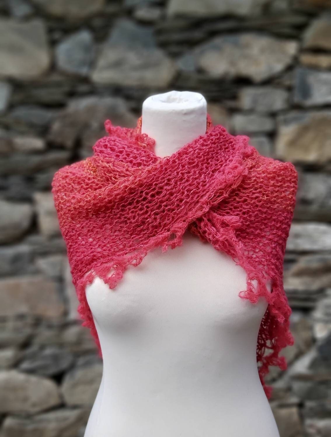 Triangle Scarf Made of Silk Mohair Sheep's Wool and - Etsy UK