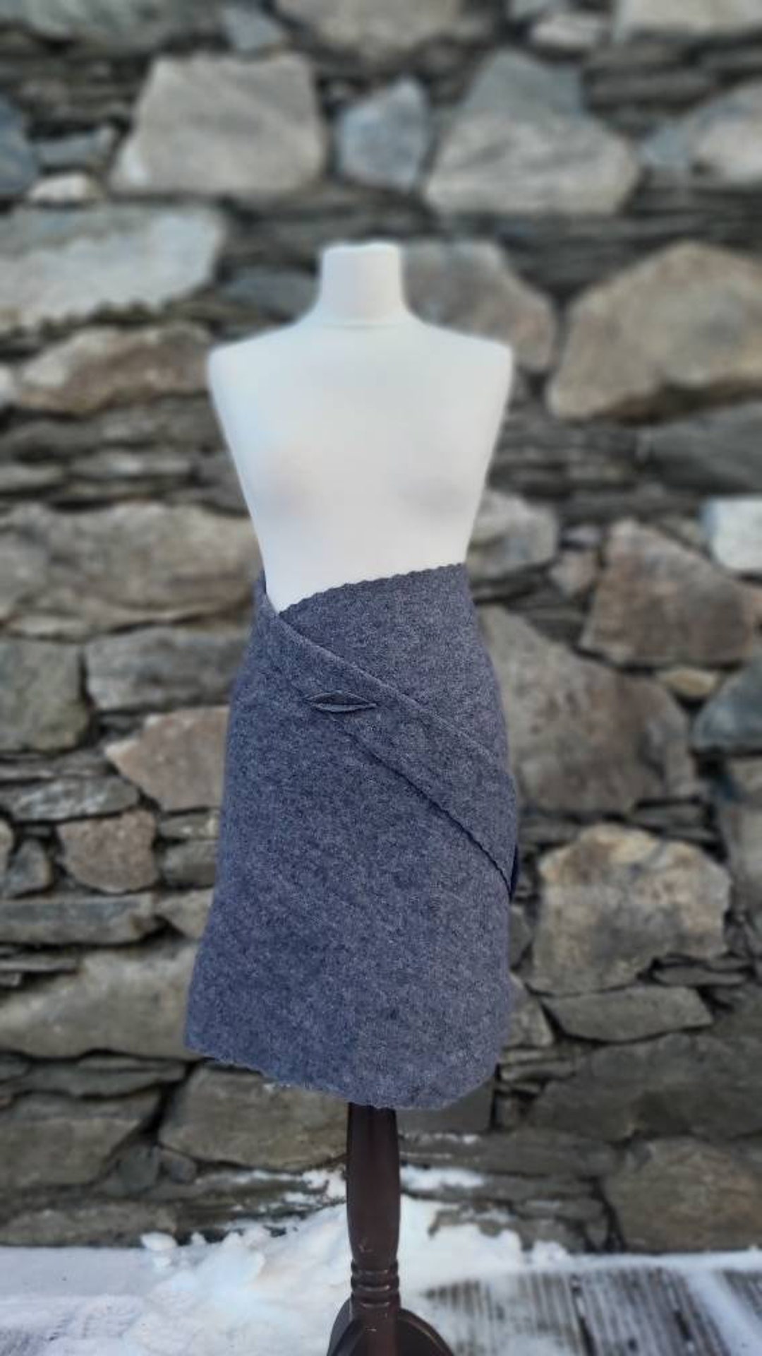 Wrap Skirt Made of Pure New Wool in Medium Gray, Wool Skirt, Walk Skirt ...