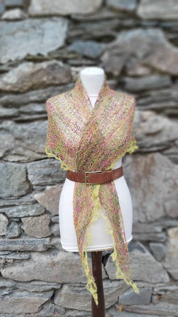 Exclusive Triangle Cloth Made of Mohair and Silk, Airy Light Shoulder ...