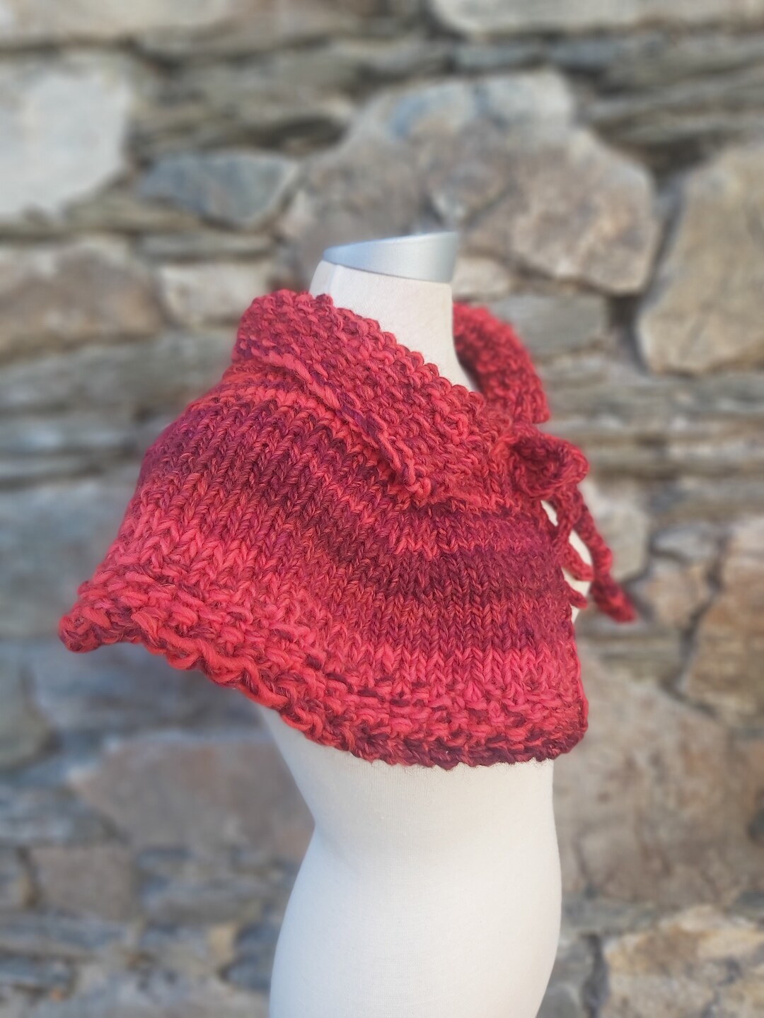 Knitted Cape With Sheep's Wool, Shoulder Shawl, Medieval, Claire ...