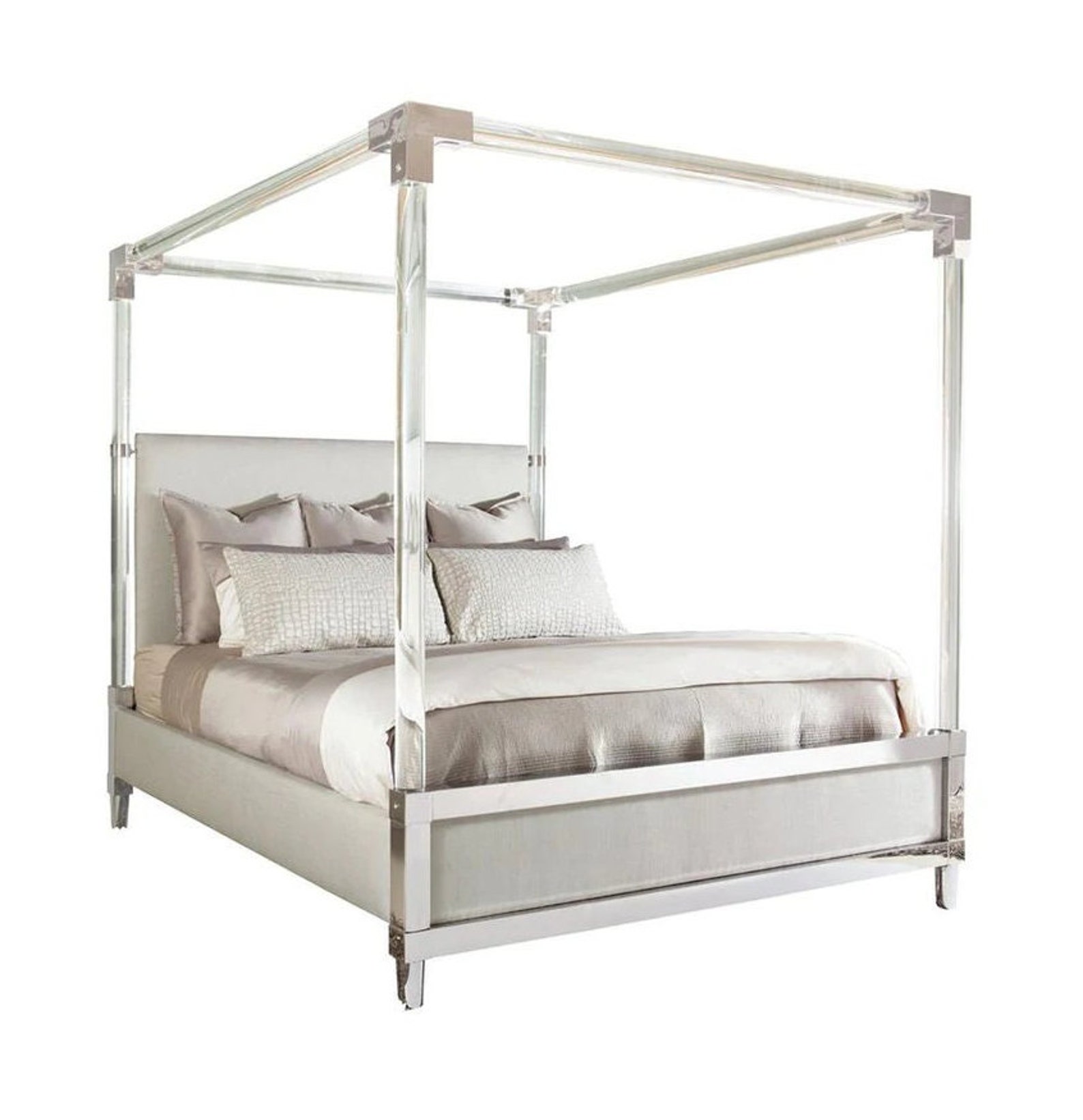 Acrylic Canopy Upholstered Bed (customizable) - Etsy
