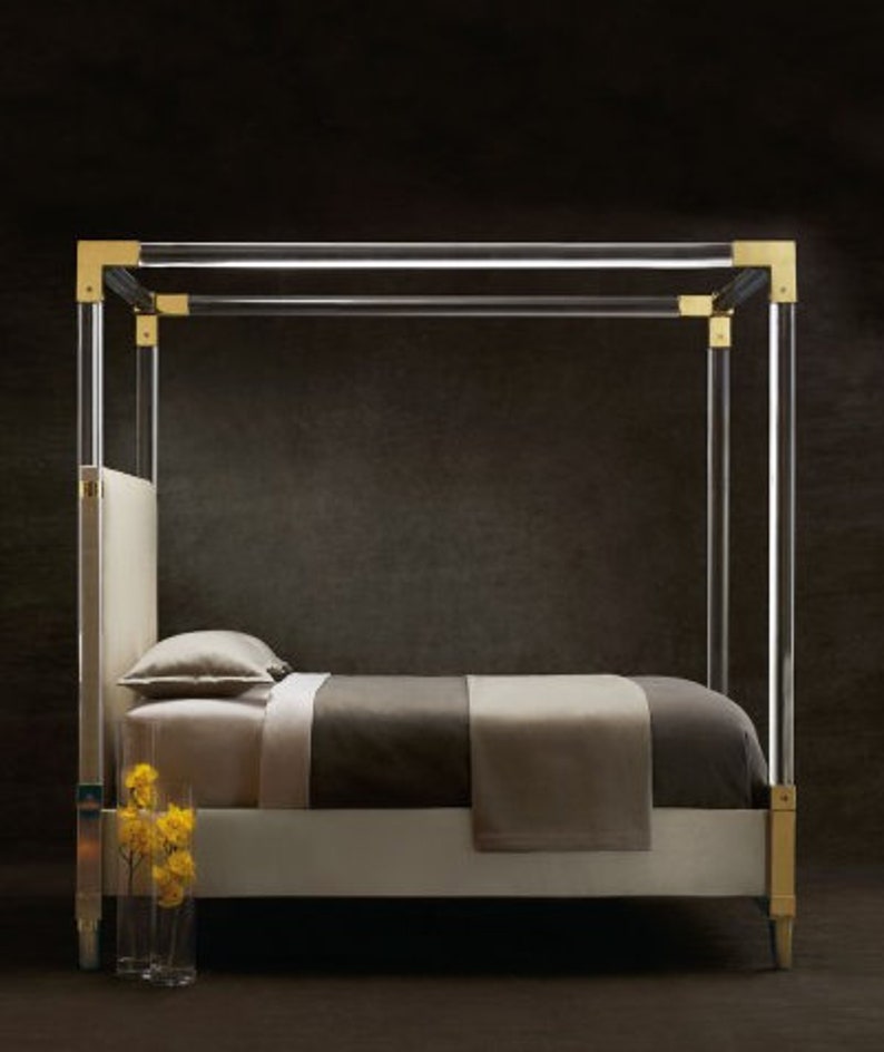 Acrylic Canopy Upholstered Bed - Etsy