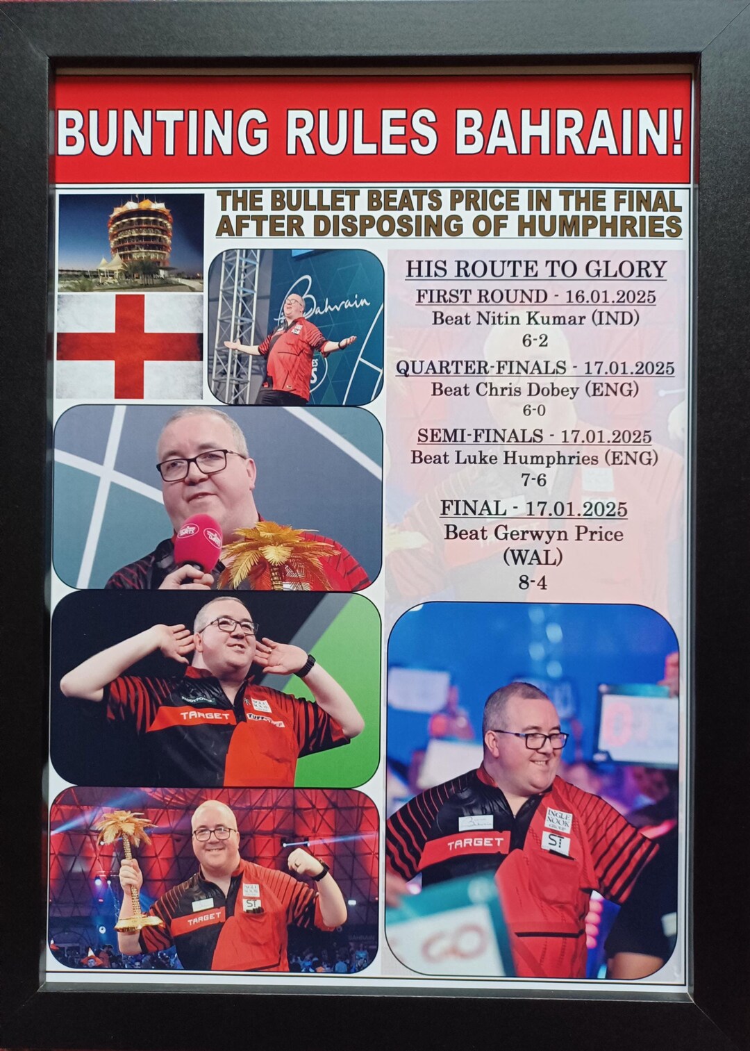 Stephen Bunting 2025 Bahrain Masters Champion - Souvenir Print - Etsy