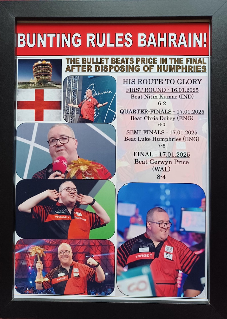 Stephen Bunting 2025 Bahrain Masters Champion - Souvenir Print - Etsy