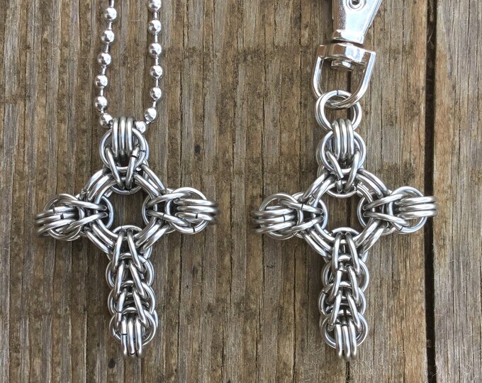 Stainless Steel Chainmaille Cross - Etsy