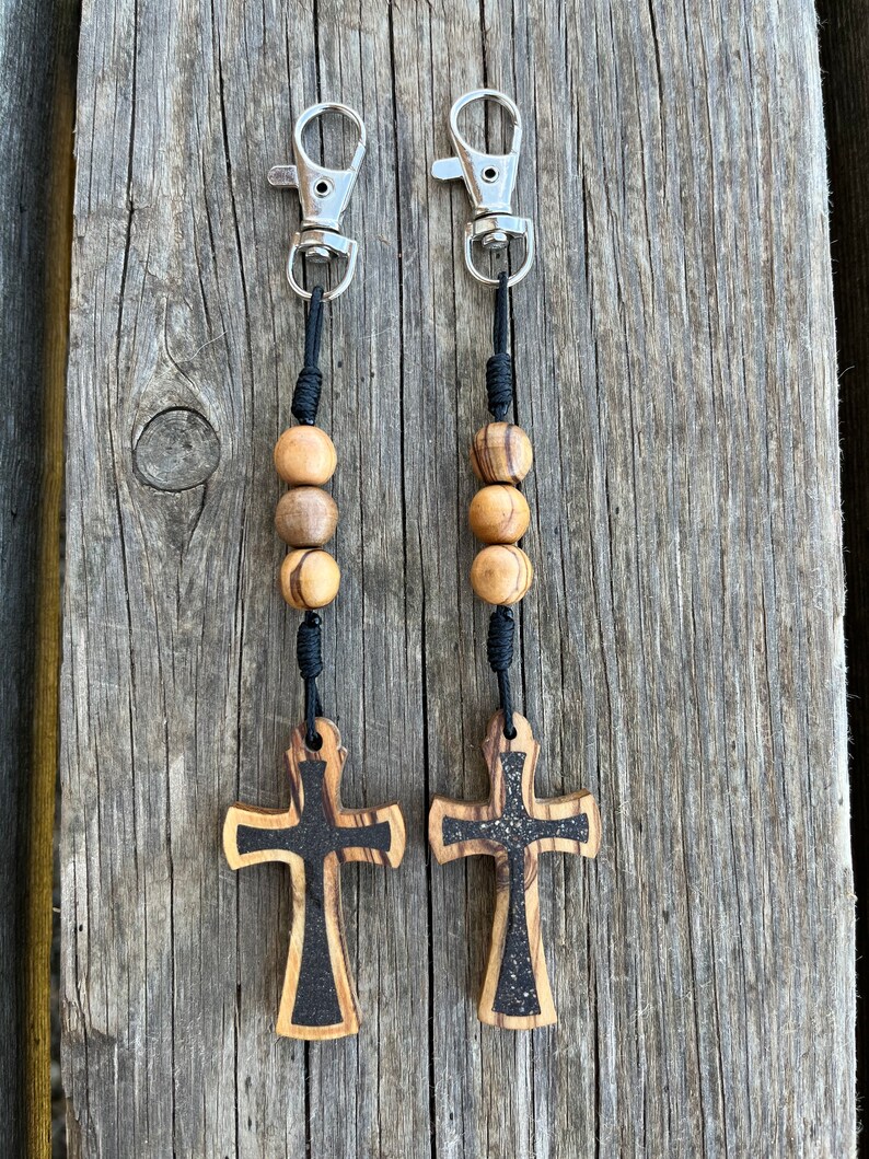 Olive Wood Cross Keychains - Etsy