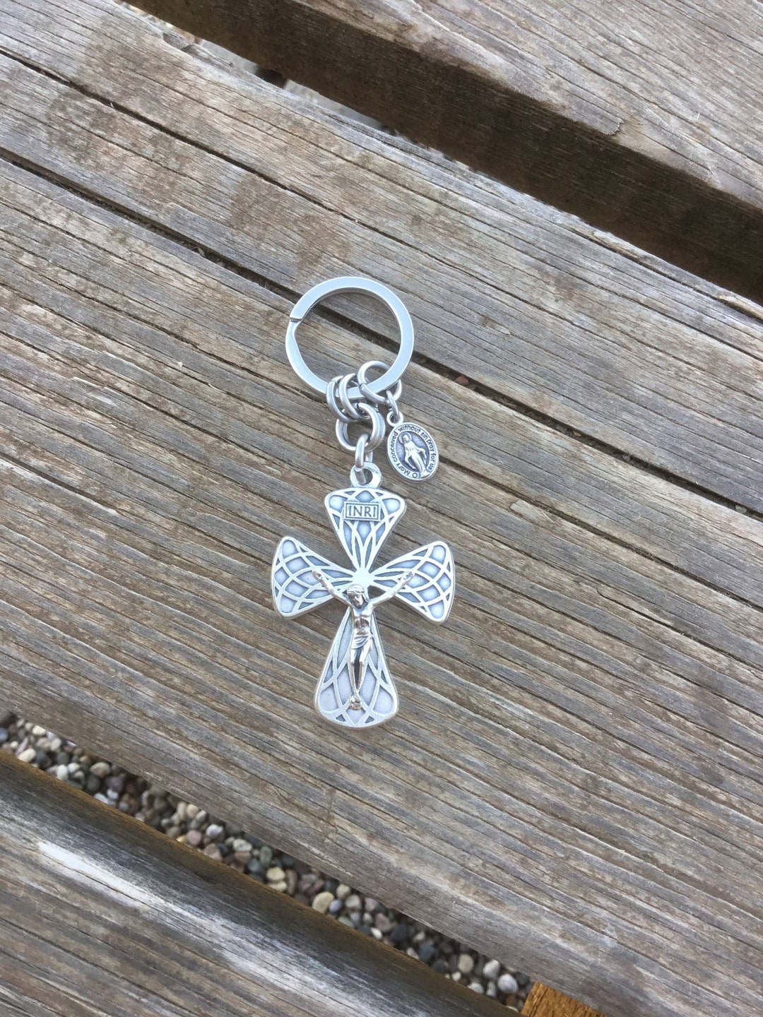 Decorative Crucifix Keychain - Etsy