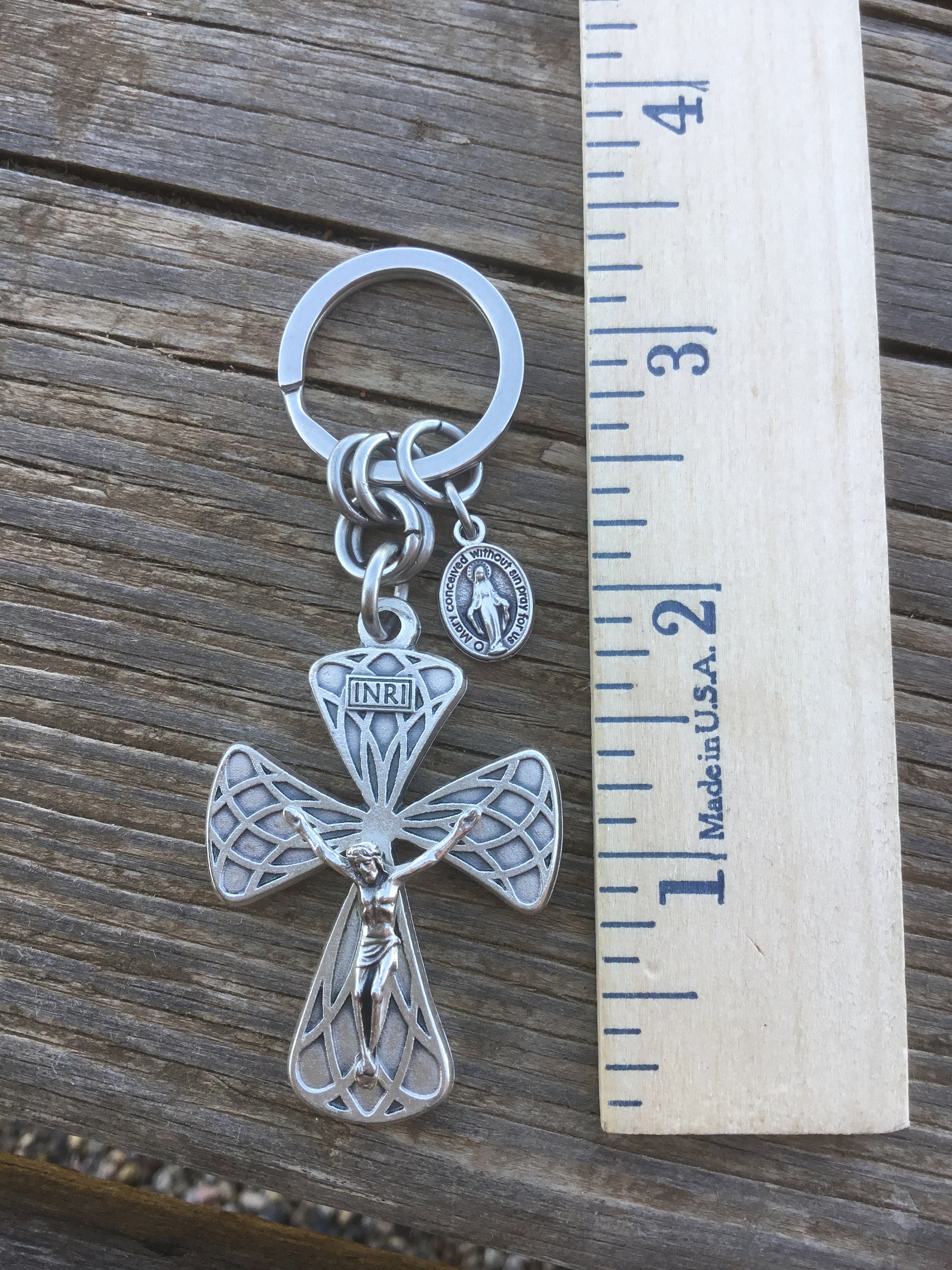Decorative Crucifix Keychain - Etsy