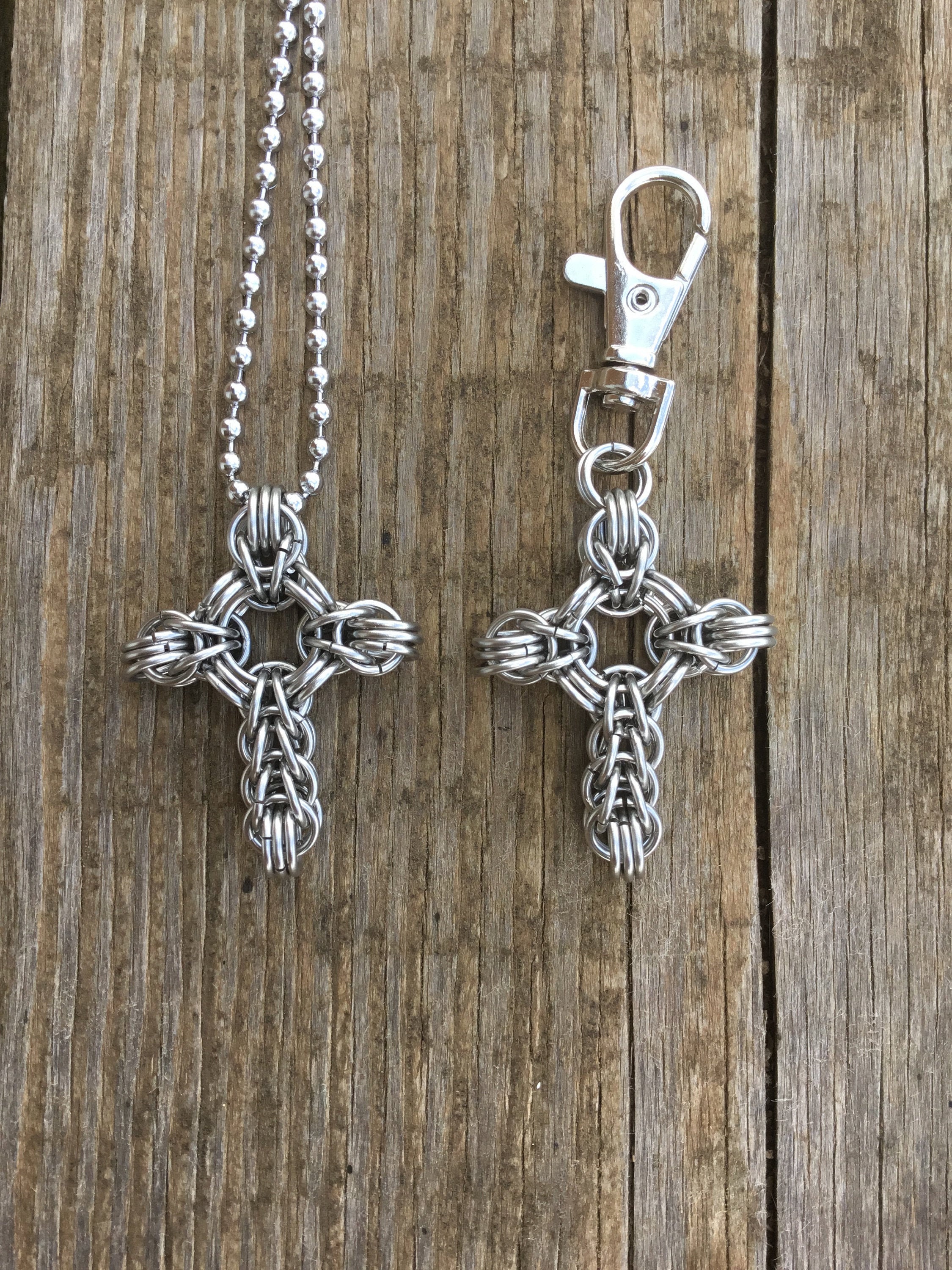 Stainless Steel Chainmaille Cross - Etsy