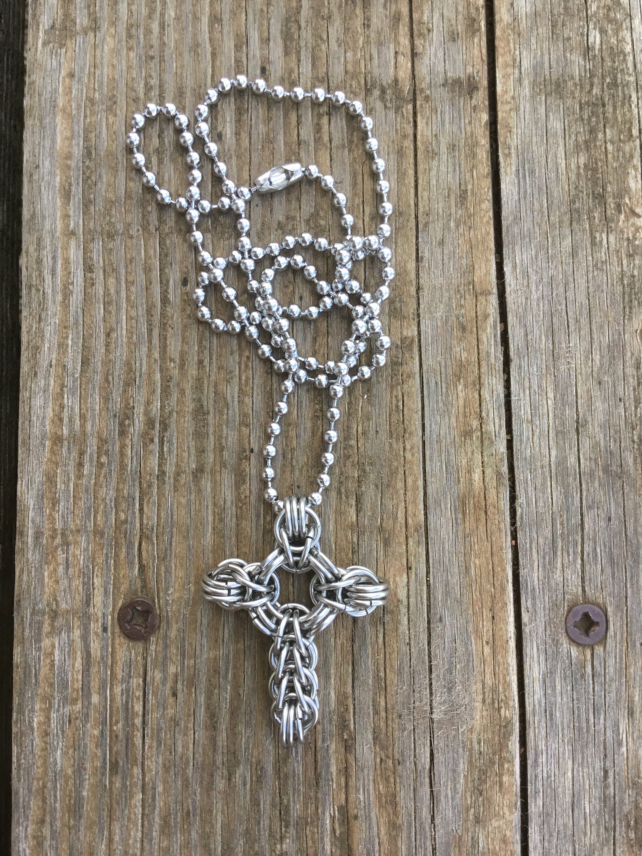 Stainless Steel Chainmaille Cross - Etsy