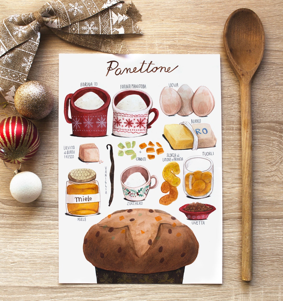 PANETTONE A4 Art Print, Traditional Italian Sweet - Etsy