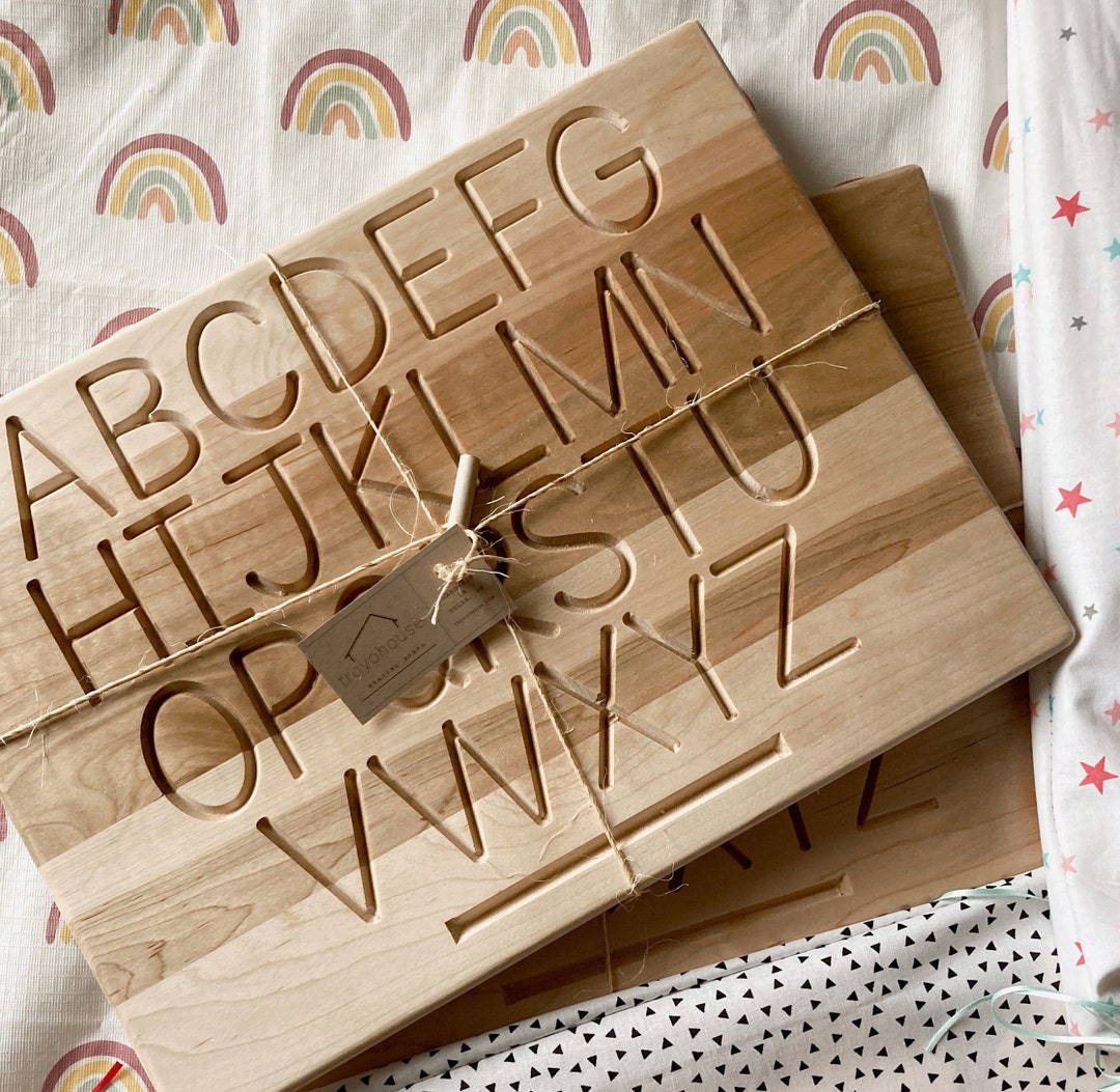 Wooden Alphabet Tracing Board for Kids | Montessori-inspired Learning ...