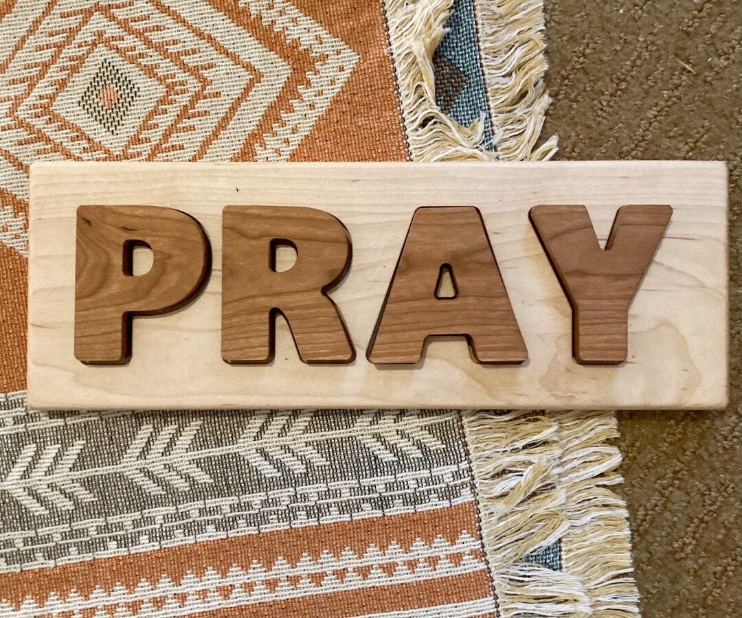 Baby Shower Gift - PRAY Puzzle - Wooden - Baptism Gift - Christian ...