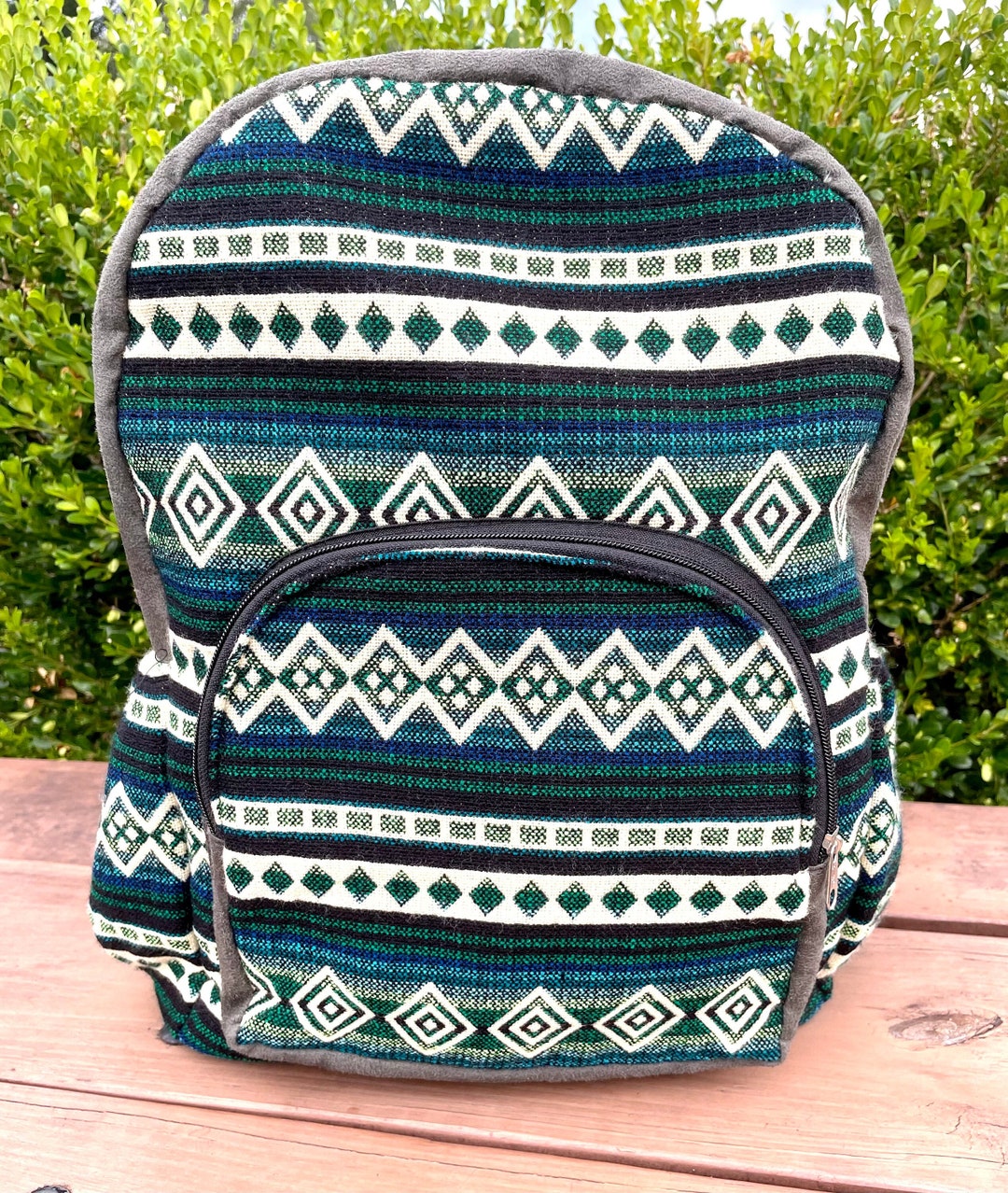 Blue Green Tribal Geometric Shape Backpack Size Large - Etsy