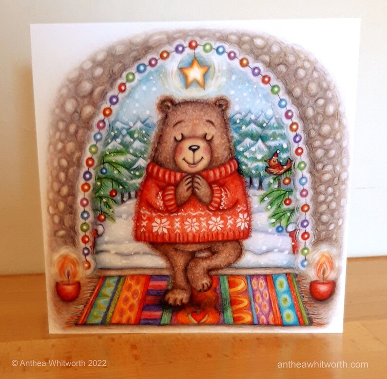 Yuletide Yogic Bear (christmas Tree Pose) © Anthea Whitworth 2022. Yoga ...